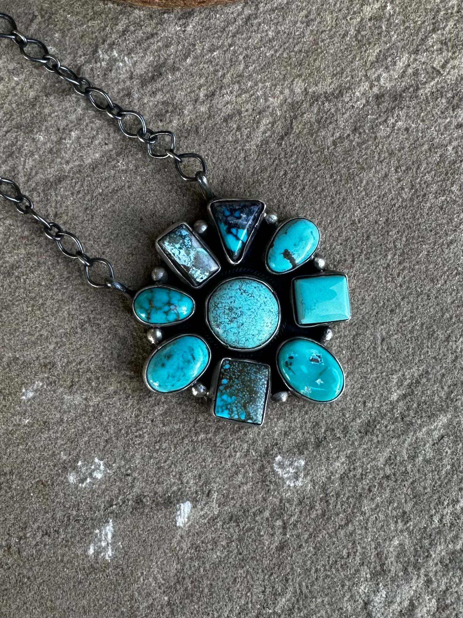 Beautiful Ella cluster necklace – River Turquoise